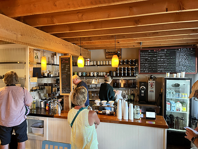 The counter isn't just where orders happen—it's command central for caffeinated magic, where baristas transform beans into bliss.