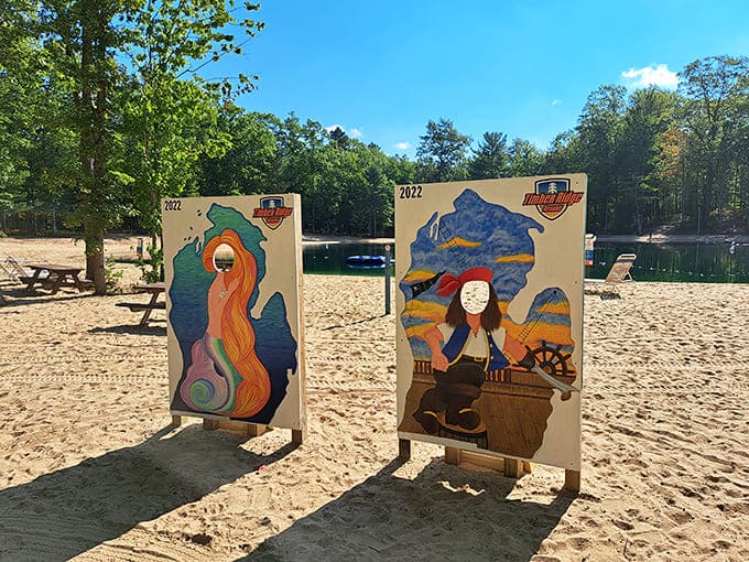 Photo boards let you become a mermaid or pirate for a moment, embracing the kind of silly fun that adults forget they're allowed to have.