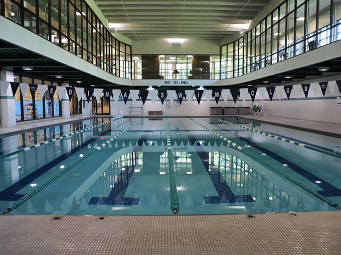 Competition lanes mark this pool like they're training the next generation of Olympians, or at least kids who won't sink.