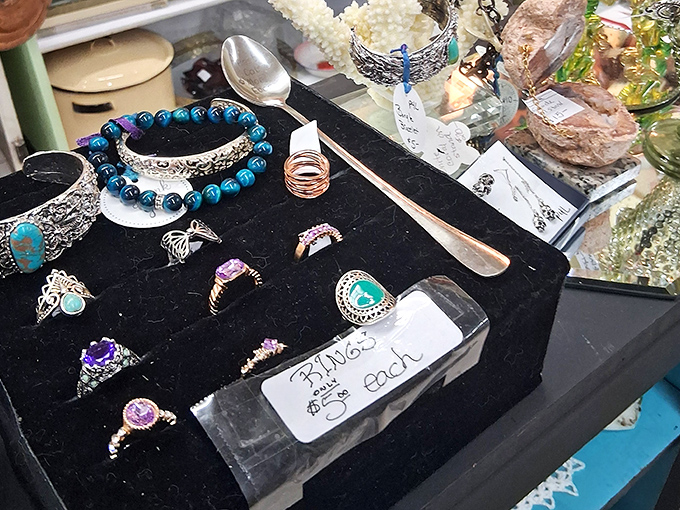 Jewelry cases sparkle with history &ndash; each ring, bracelet and necklace waiting to continue its journey on new hands.