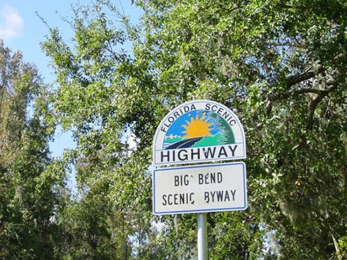 This unassuming sign marks the entrance to one of Florida's most spectacular drives, promising adventures that tourist brochures rarely mention.