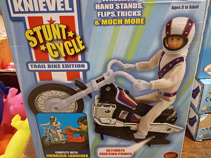Evel Knievel still defying gravity and parental concerns &ndash; classic toys that don't need batteries or Wi-Fi to entertain.