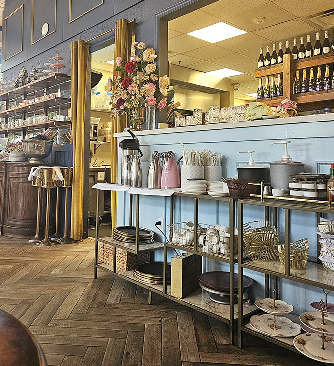 Behind-the-scenes magic where teapots and china await their moment in the spotlight. This isn't storage&mdash;it's a treasure trove of brunch possibilities.