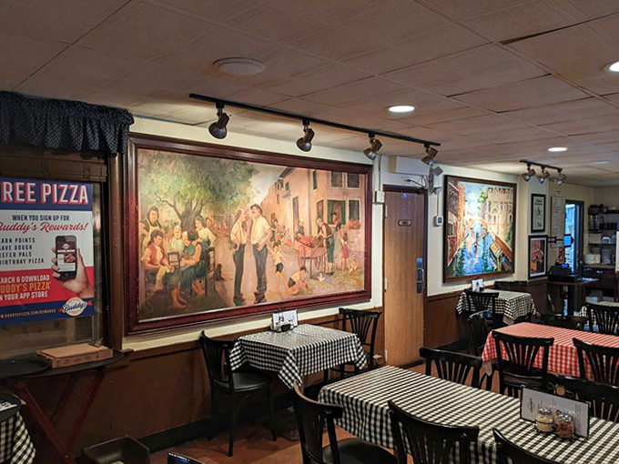 The wall art creates an instant Italian vacation vibe &ndash; no passport required, just an appetite and a willingness to loosen your belt.