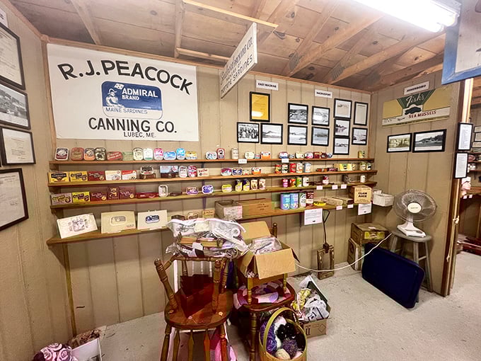 The Maine Coast Sardine History Museum preserves the legacy of a once-thriving industry with displays of vintage canning equipment and memorabilia.