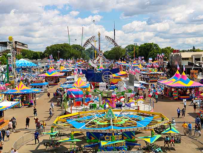 Colorful rides and attractions fill the fairgrounds, creating a wonderland of fun where memories are made and traditions continue.