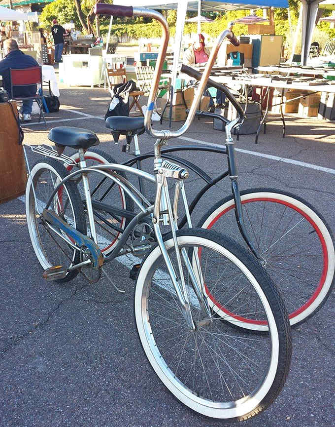 Classic cruisers ready to roll, because sometimes the best way forward is on two wheels and a prayer.