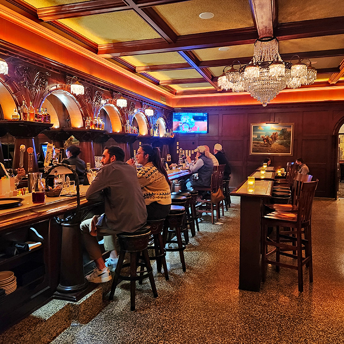 Evening at the bar brings locals and visitors together in that universal language of "good food, good drinks, good times."