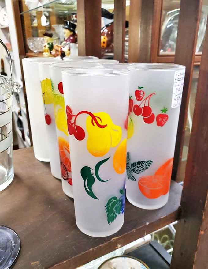 These frosted fruit glasses might transport you straight back to Grandma's kitchen table, where lemonade somehow tasted better than anywhere else.