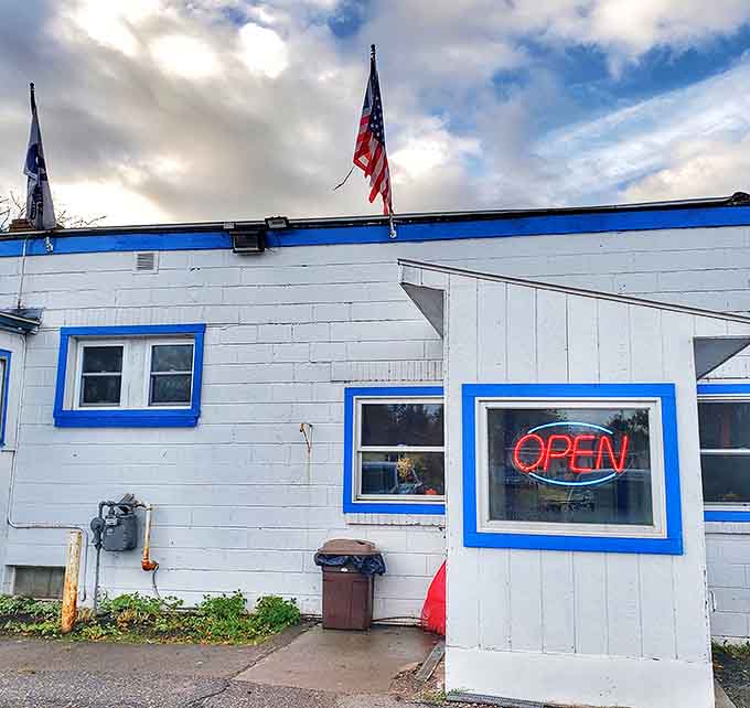 That glowing "OPEN" sign is like a beacon of hope for hungry travelers on US-41, promising authentic UP flavors just steps away.