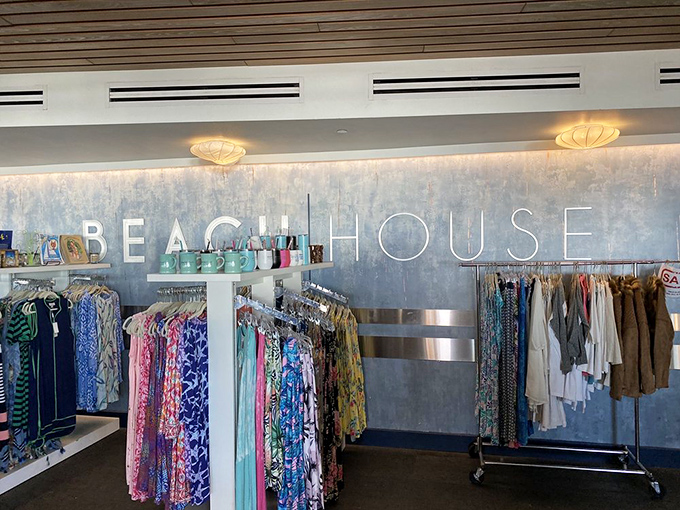 Merch: Take home a slice of beach life with colorful souvenirs that let you bring the coastal vibe back to landlocked living.