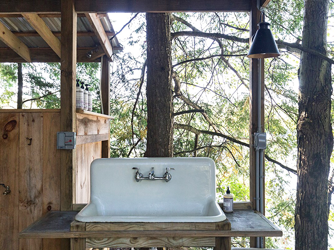 Possibly the world's most scenic sink, where washing up becomes a communion with nature rather than a chore.