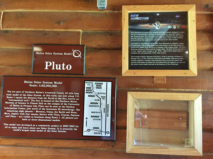 Pluto's information display reminds us that in Maine, even demoted dwarf planets get their moment to shine.