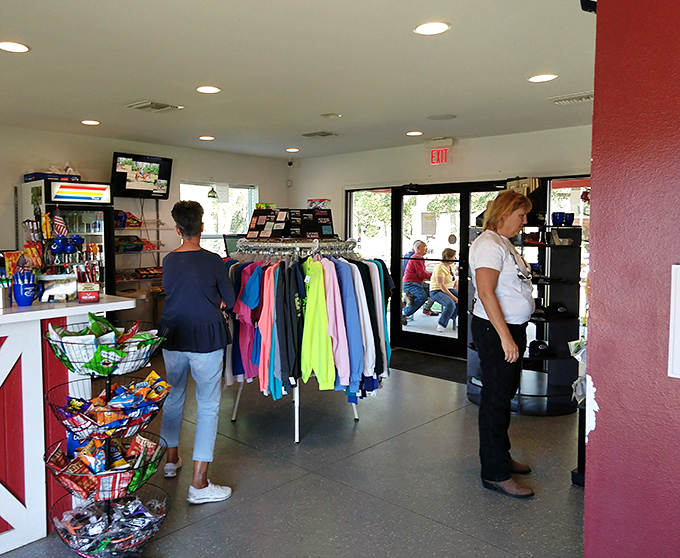 The well-stocked gift shop offers practical souvenirs that won't just collect dust, from outdoor gear to comfortable branded apparel.