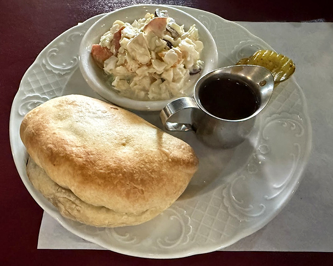 A simple pasty with creamy slaw &ndash; proof that British food isn't just about complex flavors, but perfect execution of humble ingredients.