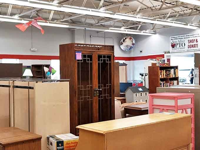 Vintage cabinets with real wood construction put modern particle board furniture to shame, offering storage solutions built to last through multiple generations.