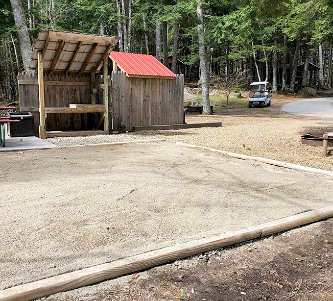 Spacious RV sites provide room to breathe, with gravel surfaces that keep the mud at bay during Maine's unpredictable weather.
