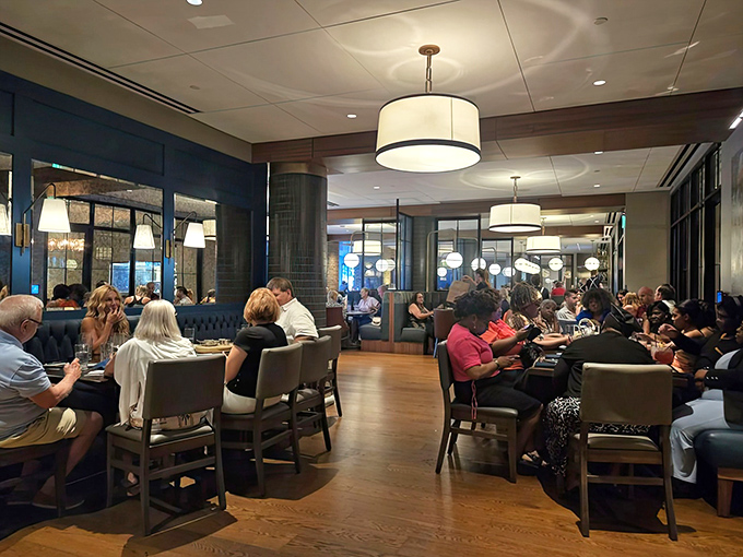 The restaurant hums with energy as patrons gather to share not just meals, but moments that transform ordinary evenings into special occasions.