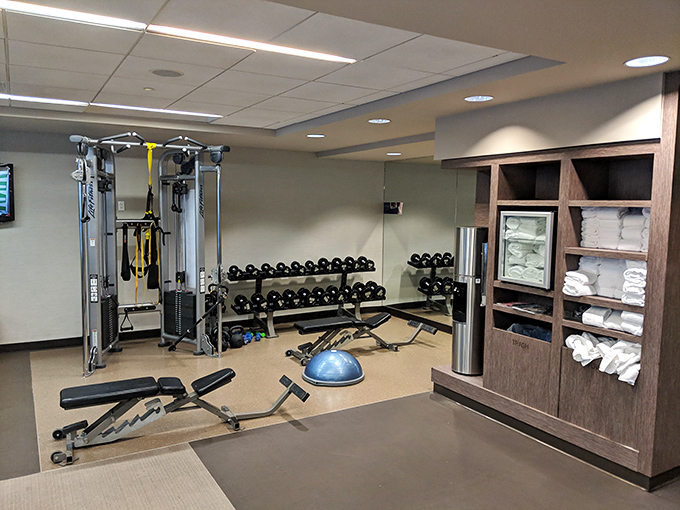 Work off those steakhouse indulgences in a fitness center that makes breaking a sweat feel less like punishment and more like pampering.