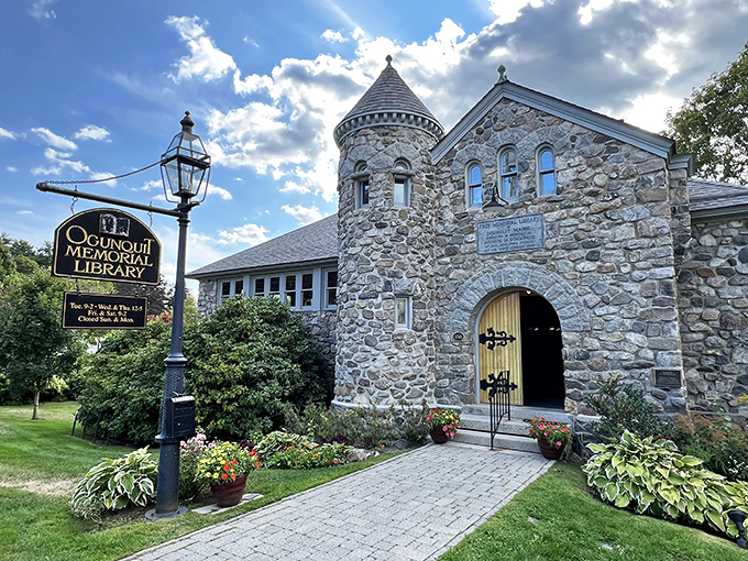 From this angle, the library's castle-like qualities shine through, promising literary adventures as magical as its architectural inspiration.