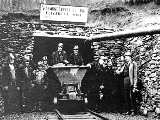 Historical photos show the Elizabeth Mine in its operational heyday, when hundreds of workers extracted copper that would eventually power America's growing electrical infrastructure, one dangerous shift at a time.