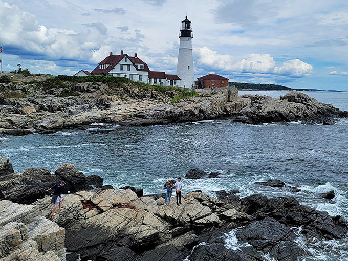 Portland Head Light stands sentinel over crashing waves &ndash; Maine's most photographed landmark earning every click of the camera.