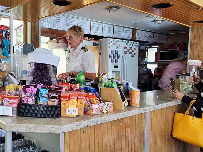 Passengers enjoy the climate-controlled comfort of the main cabin while taking in views of the Sonoran Desert landscape.