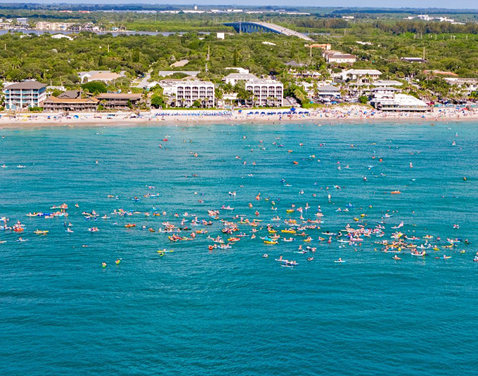 Snorkelers and divers converge on the Breconshire, a social gathering where "making a splash" is literally the point.