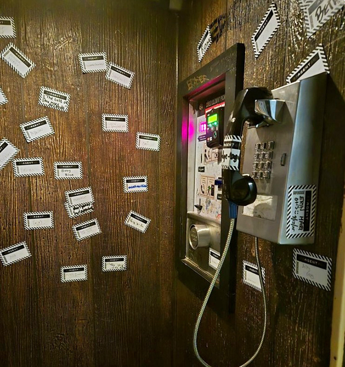 This isn't just a phone booth &ndash; it's one of many interactive elements that reward curious agents who explore beyond their tables.