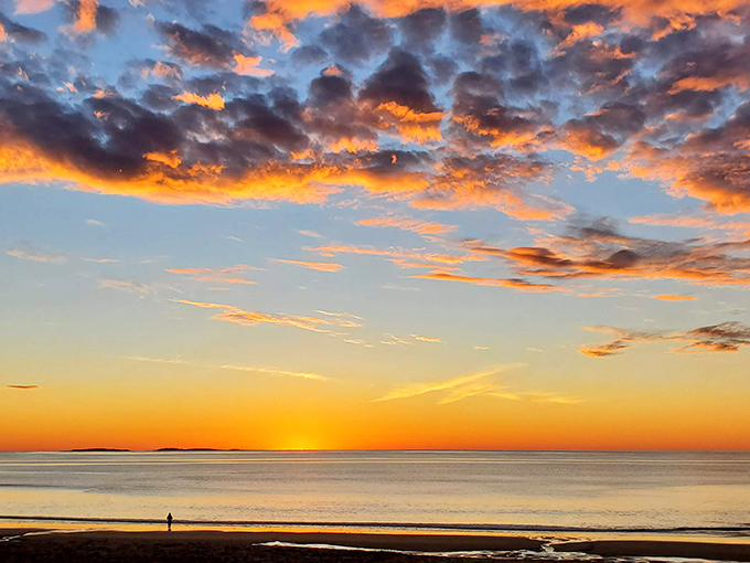 Sunset painters the sky with impossible colors over Ocean Park's shoreline &ndash; nature showing off with the confidence of an artist at their peak.
