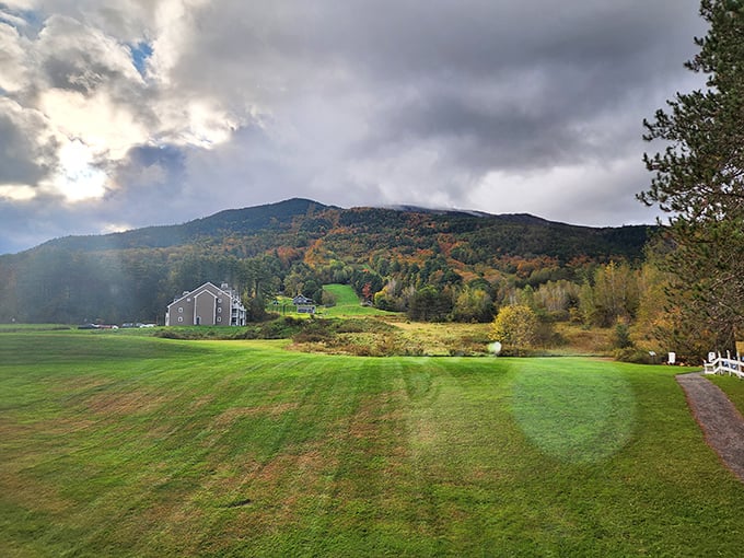 Autumn's fiery display: Mount Ascutney dressed in its October finest, when every tree competes to outshine its neighbors.