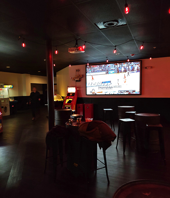 Sports on the big screen and games all around create the perfect multitasking environment for those who can't decide between watching and playing.