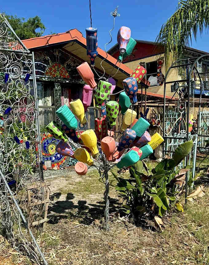 When regular trees just won't do, create one from bottles and baubles! This "bottle tree" catches sunlight like a disco ball.