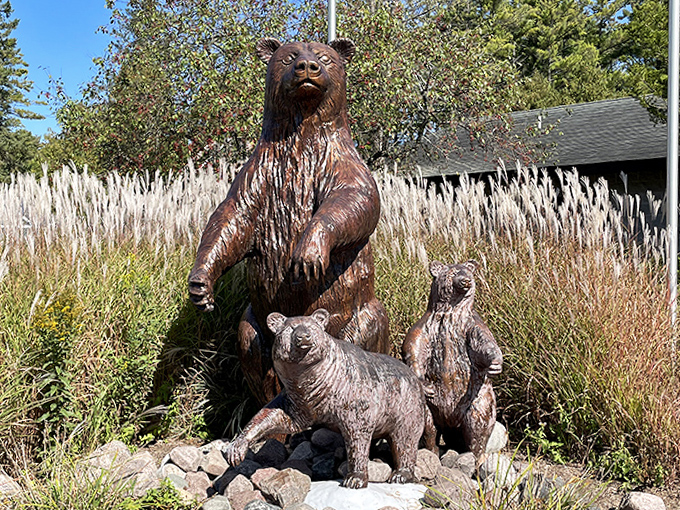 Bear necessities: This bronze family stands as a reminder of Wisconsin's wild heritage.