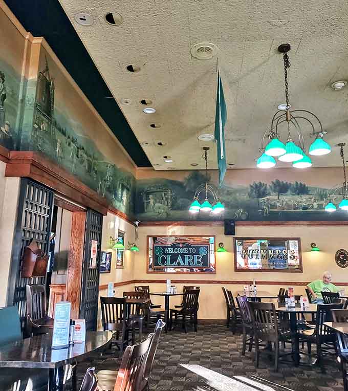 Charming murals depicting Clare's history adorn the walls, adding local character and conversation starters for visitors curious about the town's past.