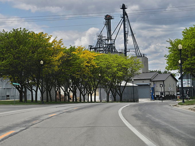 Harmony's industrial area blends functionality with small-town aesthetics, where grain elevators rise like prairie cathedrals against the Minnesota sky.