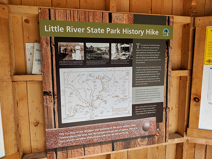 History comes alive through these weathered boards &ndash; the park's story panels connect modern visitors with the mountain community's fascinating past.