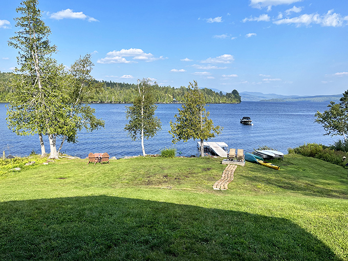 Where boats bob like bath toys on water so pristine it makes bottled water companies nervous.