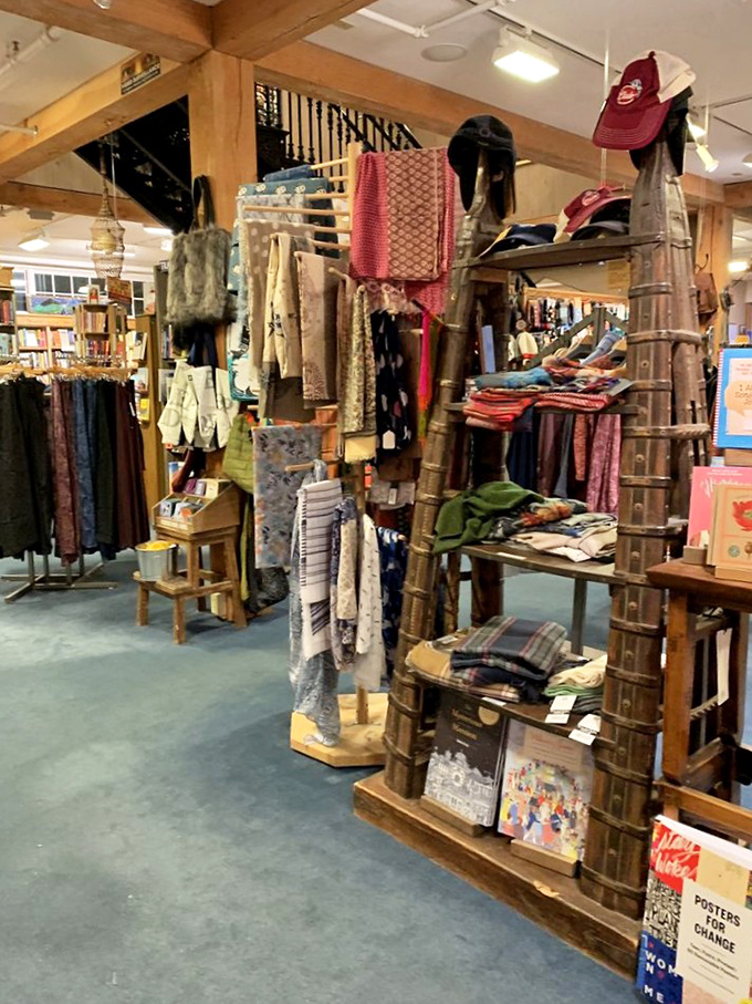 Beyond books, carefully selected clothing and souvenirs let visitors take home a piece of Northshire's magic, extending the bookstore experience.