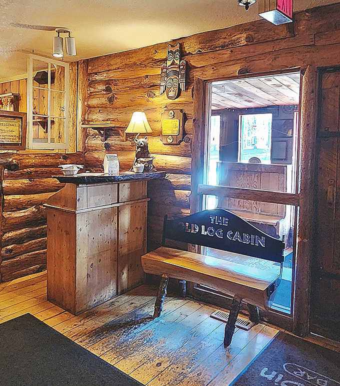 The entrance sets the tone immediately: this isn't just a meal, it's a northwoods experience with a side of nostalgia.