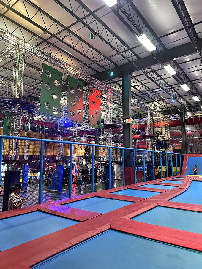 Trampolines and Ropes: A multi-level playground where the floor is optional and every direction offers a new challenge.