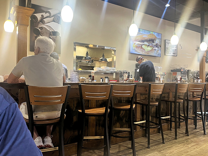 Counter dining isn't just seating &ndash; it's front-row tickets to the culinary show, where you can watch breakfast magic happen while sipping excellent coffee.