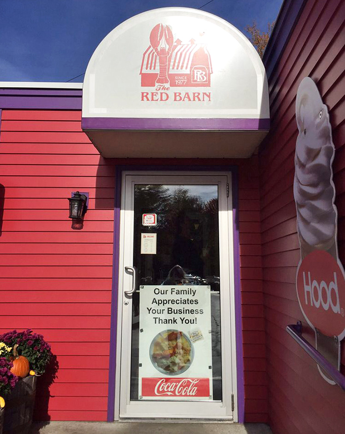 The entrance promises family appreciation and seafood salvation. That door is a portal to a world where calories don't count.