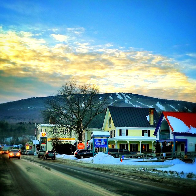 Main Street magic happens when mountain views meet classic New England architecture in perfect harmony.