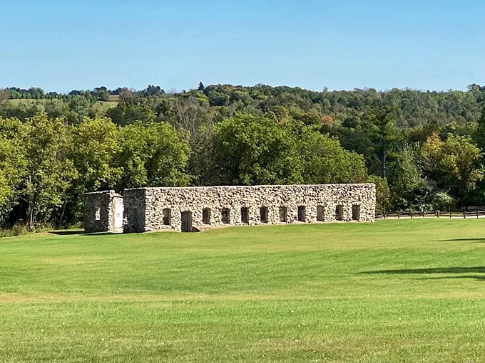 The elongated stone structure once housed guests seeking healing spring waters. Now it houses legends, memories, and maybe a spectral bellhop or two.
