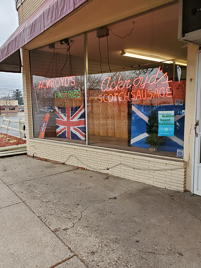 The welcoming fa&ccedil;ade with its distinctive flags &ndash; a cultural embassy disguised as a neighborhood bakery.