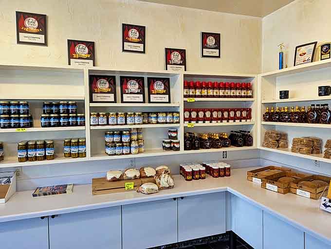 Beyond pasties, Lawry's offers local preserves and products that capture the essence of Michigan's bounty&mdash;edible souvenirs of your UP adventure.