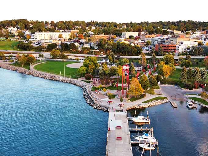 The beautiful waterfront in Petoskey offers spectacular views of Little Traverse Bay's crystal blue waters and landscaped parks.