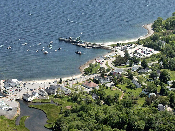 Aerial View: Lincolnville from above reveals its perfect balance of forest, field, and shoreline &ndash; a coastal village that got the recipe just right.