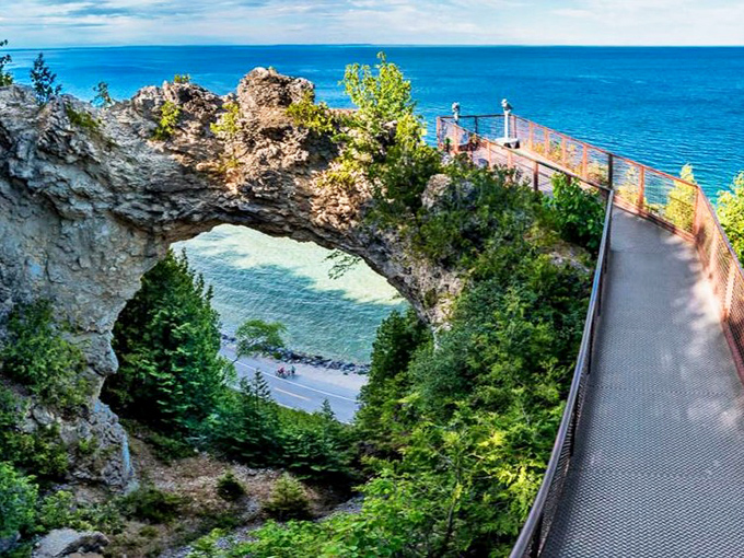 The viewing platform offers the perfect vantage point for contemplating nature's artistry, where every angle presents a new perspective on perfection.